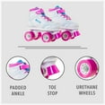 Chicago Girls' Quad Roller Skates White/Pink/Teal Sidewalk Skates, Size ...