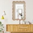 Noble House 24x36 Inch Wavy Rectangle Wall Mirror, Solid Wood ...