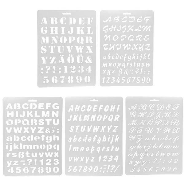 5 Pieces Writing Letter Temple Stencils Drawing Craft - Walmart.com