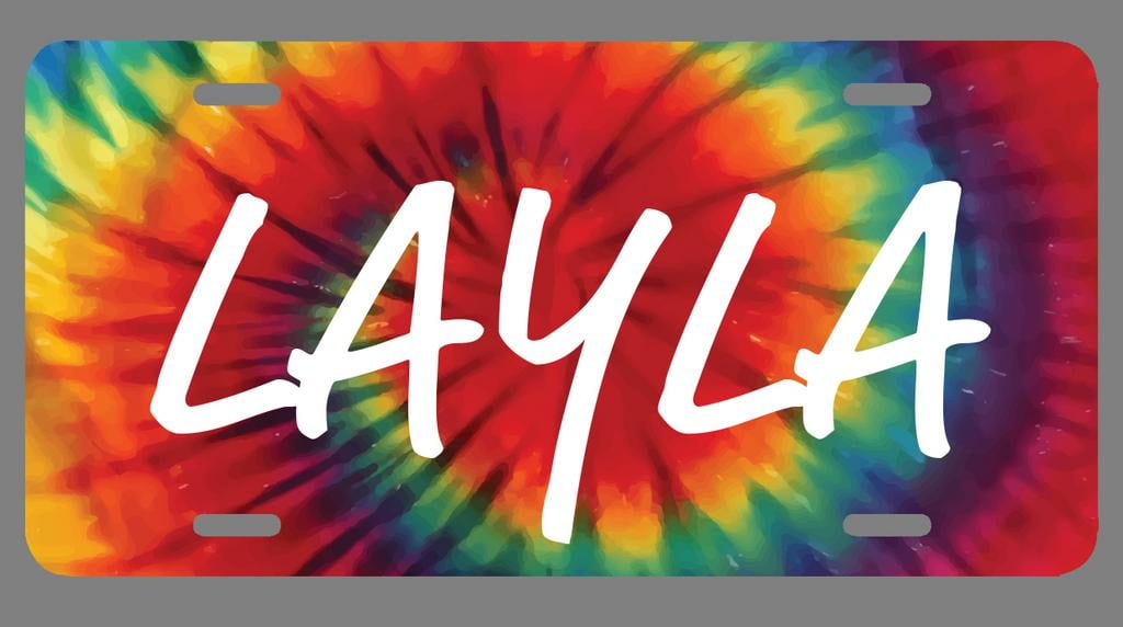 Layla Name Tie Dye Style License Plate Tag Vanity Novelty Metal | UV ...