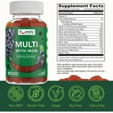 YUM-V's Multivitamin with Iron Gummies Multi Vitamins for Adults, Grape ...