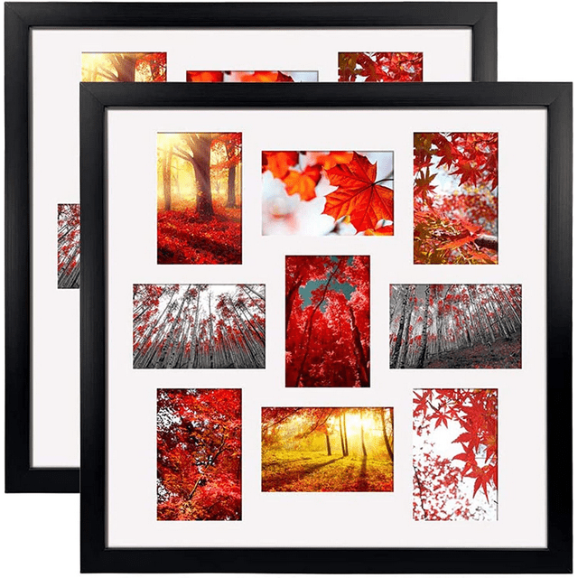 Walmart 2 Pack 4x6 Collage Frames, 9 Openings, Black Multi Photo Frame ...