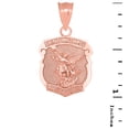 10k Rose Gold Saint Michael Protect Us Shield Pendant / Necklace (16 ...