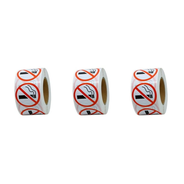 Redempat 500 Pieces/Roll No Smoking Sticker Signs Adhesive Labels 5cm ...