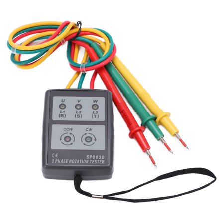 Zerodis SP8030 3 Phase Sequence Rotation Meter Compact Handheld Battery ...
