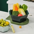 CEORPER Drain Storage Basket Double Tier with Handle Detachable Food ...
