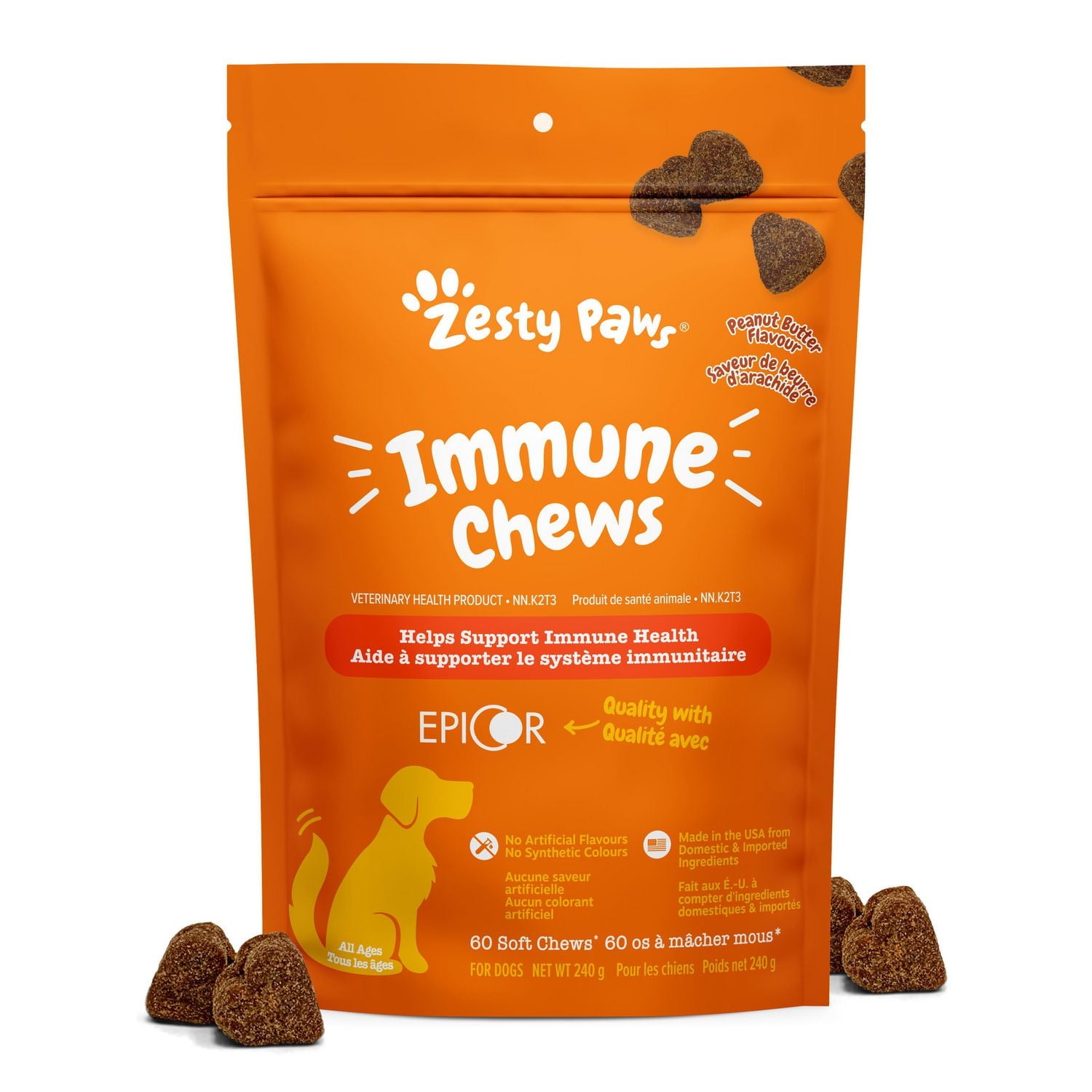 Click here for Zesty Paws Immune Chews Peanut Butter Flavour Dail... prices