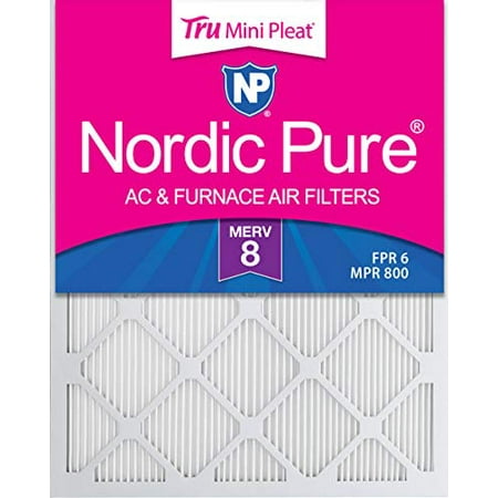 Nordic Pure 16x24x1M8MiniPleat-3 Tru Mini Pleat Merv 8 AC Furnace Air ...