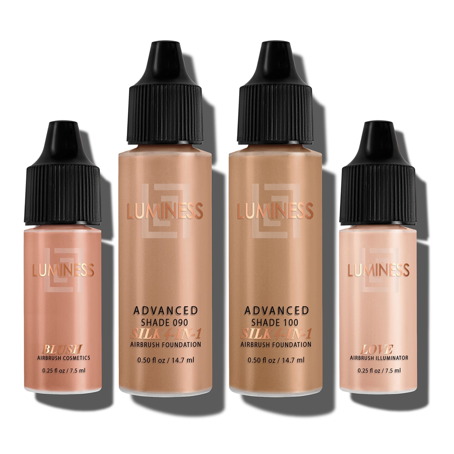 LUMINESS Airbrush Silk 4-in-1 Foundation Makeup Starter Kit: 2 Airbrush ...
