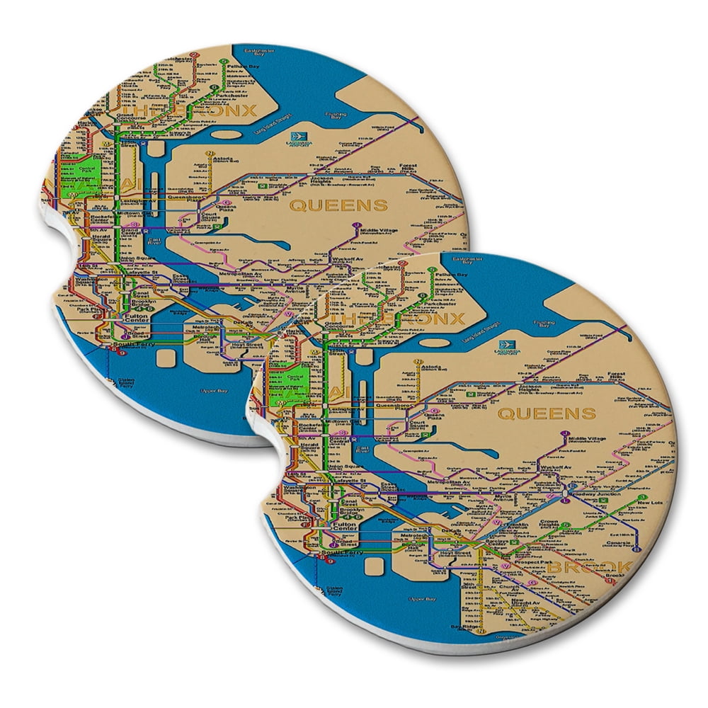 KuzmarK Sandstone Car Drink Coaster (set of 2) - Five Burroughs Transit ...