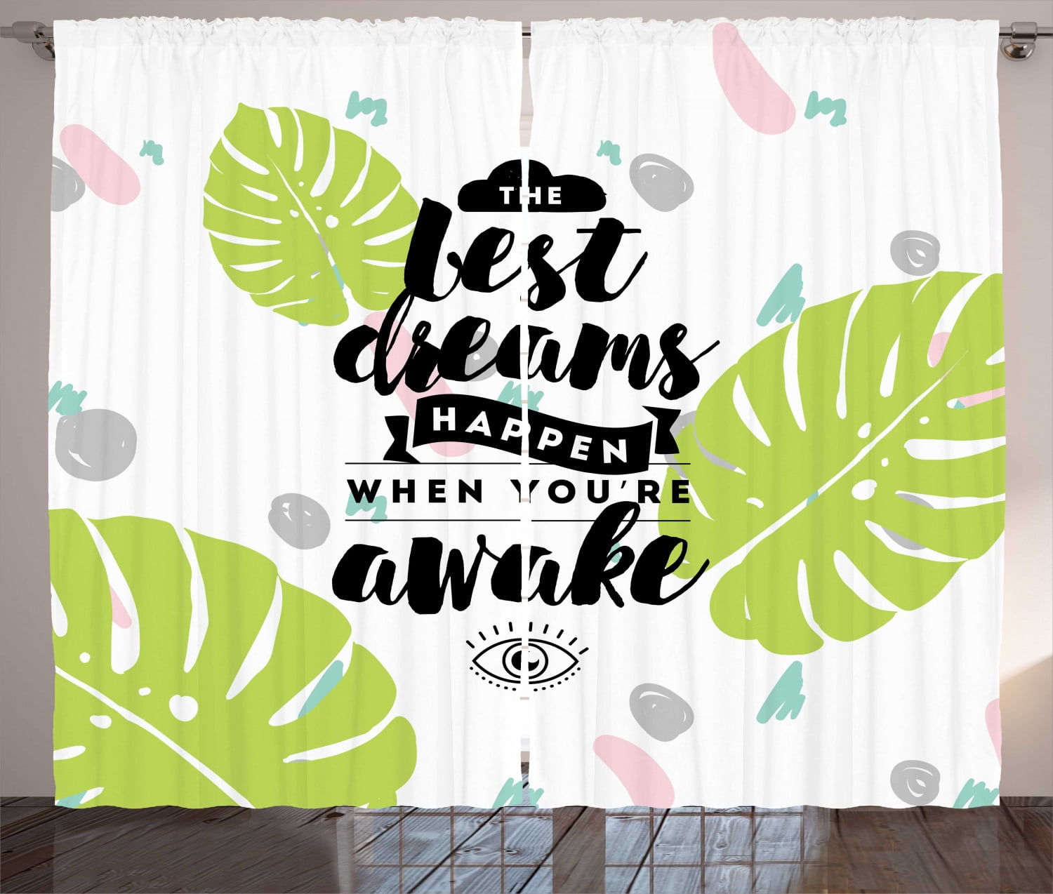 Dream Curtains 2 Panels Set, Best Dreams Happen When You Are Awake ...