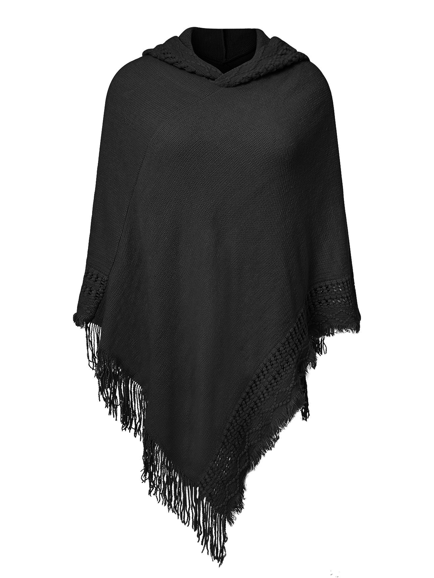 LELINTA Women's Chic Knitted Poncho Pullovers Sweater Classic Stripe ...