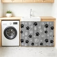 Animals Footprints Cabinet Curtains 28" W x 35" L Black Dogs Paws ...