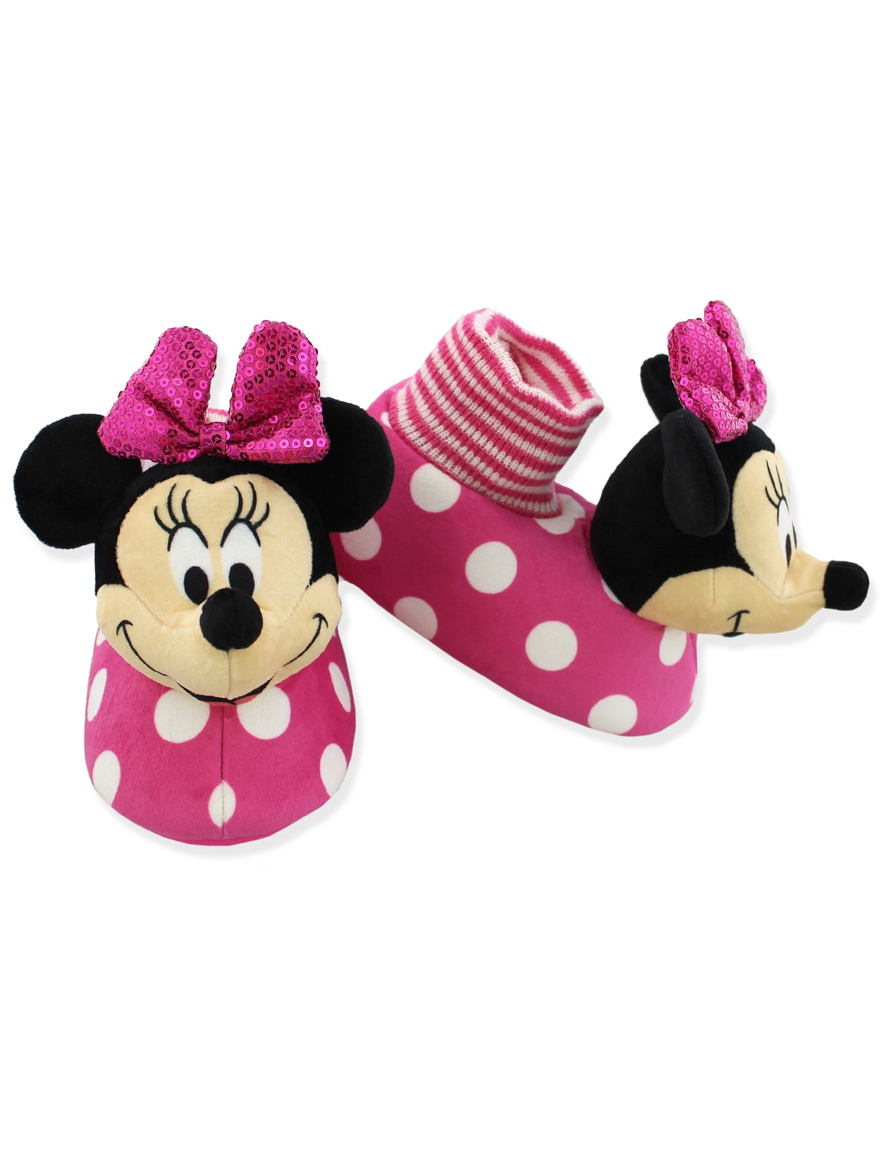 Disney Minnie Mouse Toddler Girls Plush 3D Minnie Head Sock Top ...