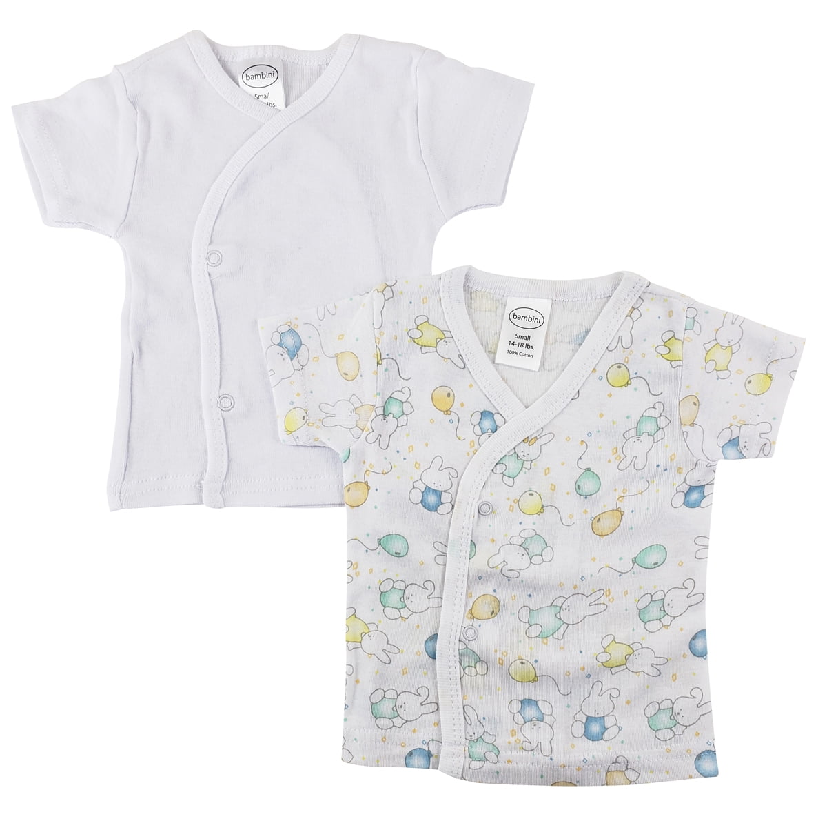 Bambini Layette Infant Side Snap Short Sleeve Shirt - 2 Pack - Walmart.com