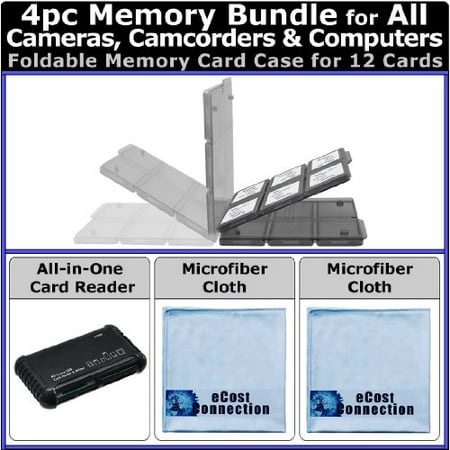 Acuvar 12 pc Foldable SD Memory Card Case + All In One Card Reader ...