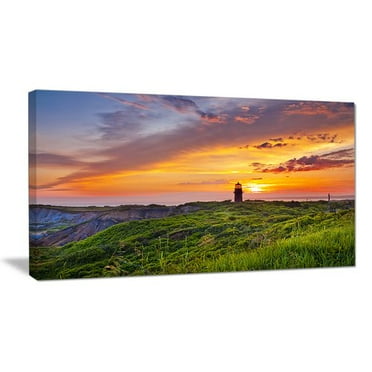 Designart 'Beautiful View of Sunset over Lake ' Landscape Canvas Art ...