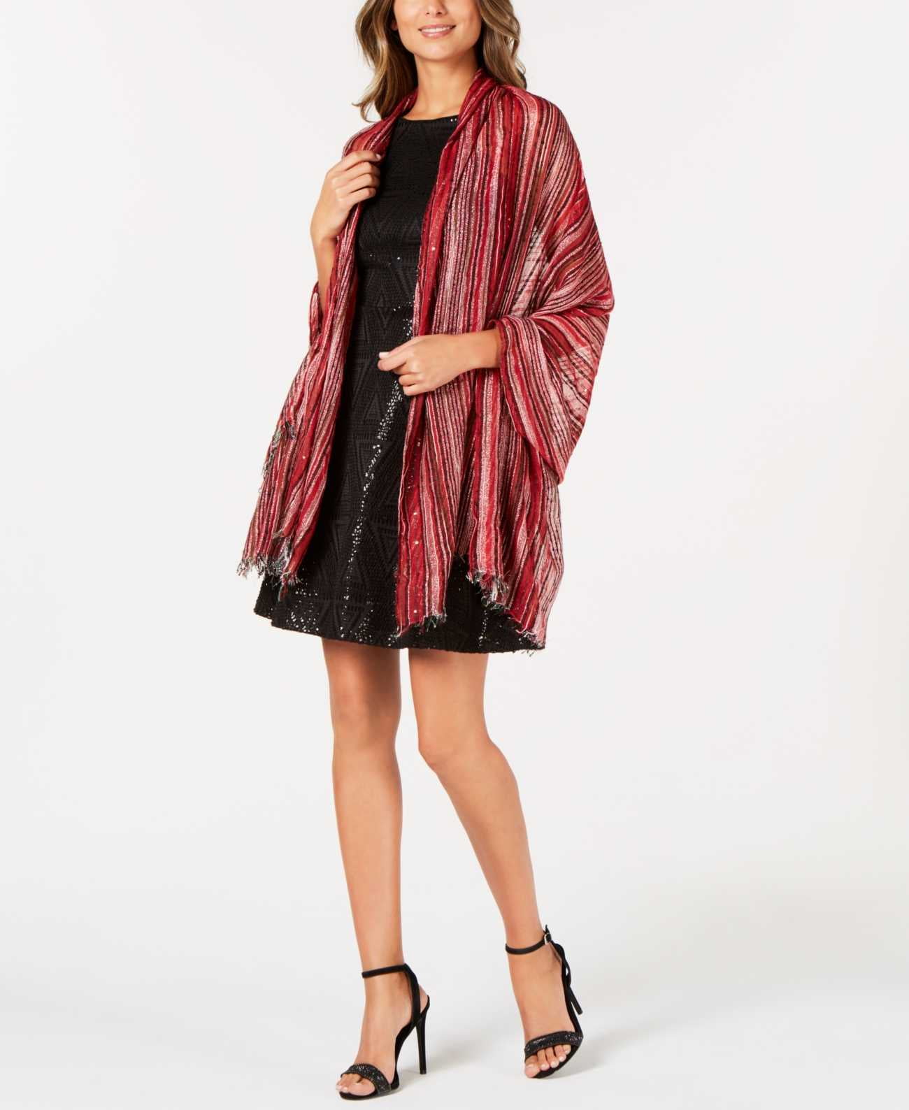 Cejon Metallic Railroad Striped Wrap (Red) - Walmart.com