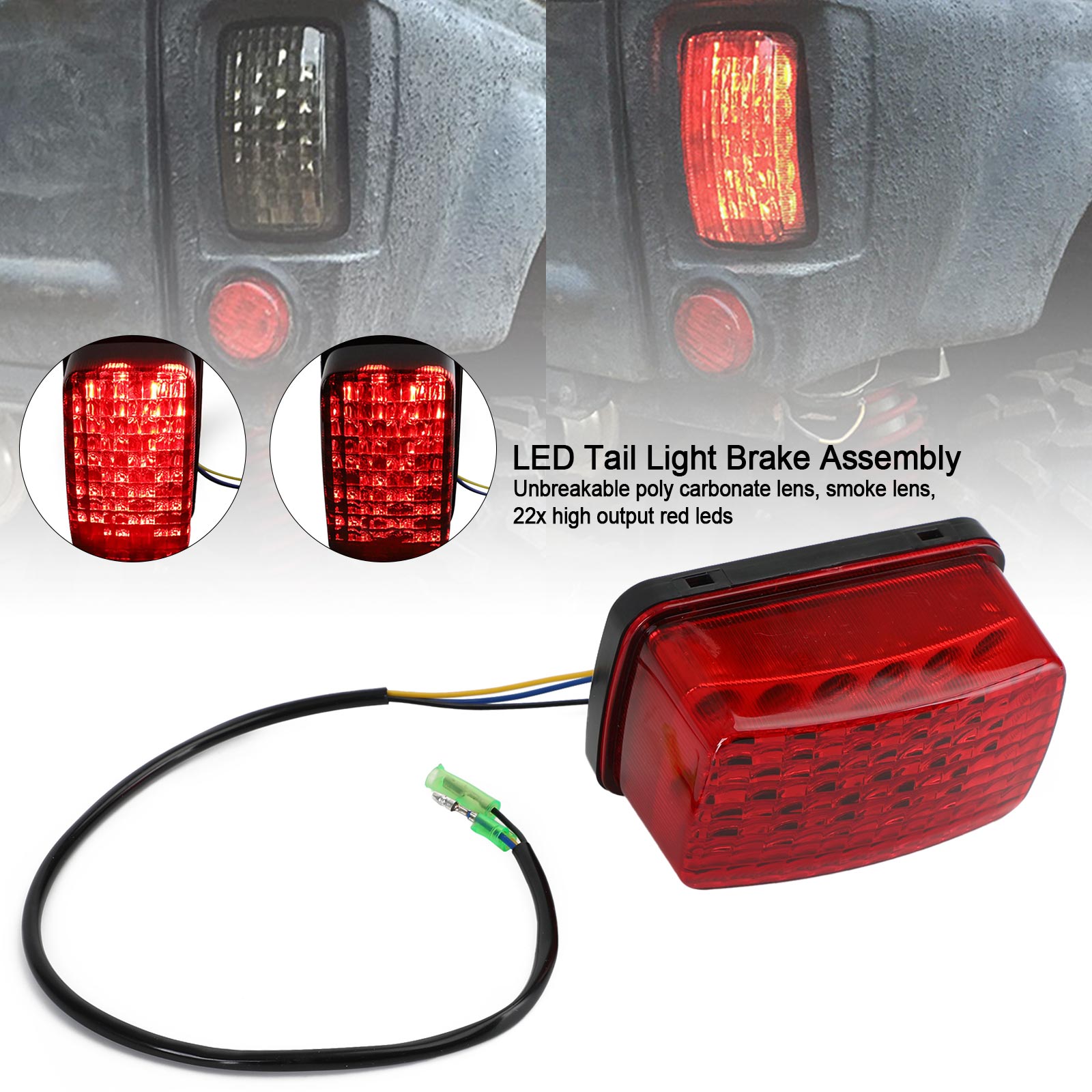 LED Tail light for yamaha viking bruin wolverine 660 450 350 400 Red ...