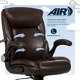 Serta Air Lumbar Bonded Leather Manager Office Chair, Brown Faux ...