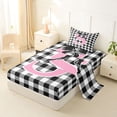 Catabedysis Black Checkered Pattern Twin Sheets,Personalized Letter S ...