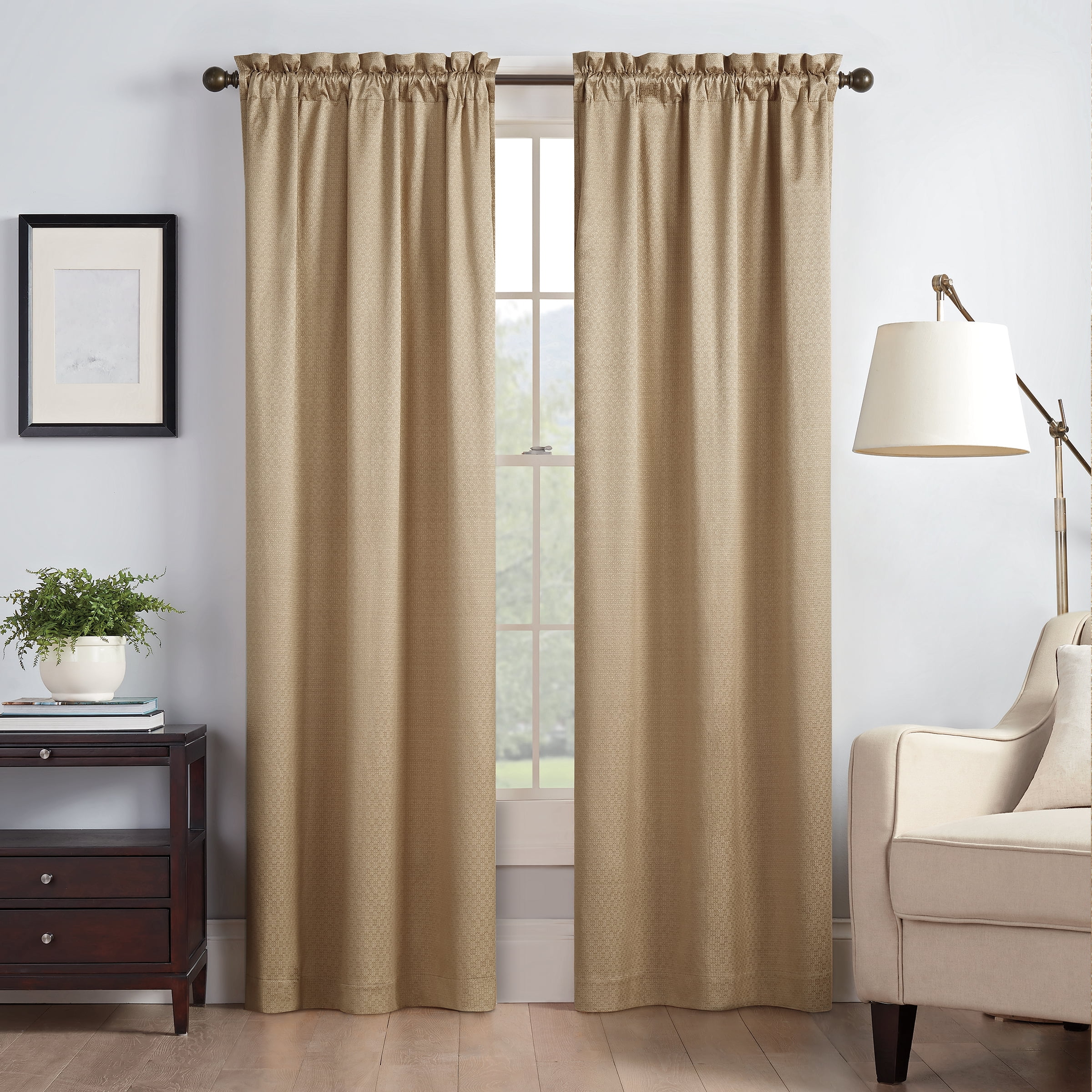 Eclipse Canova Solid Room Darkening Rod Pocket Single Window Curtain ...