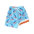 Boys Swimsuit Cartoon Shark Print Swim Trunks with Solid Liner Quick ...