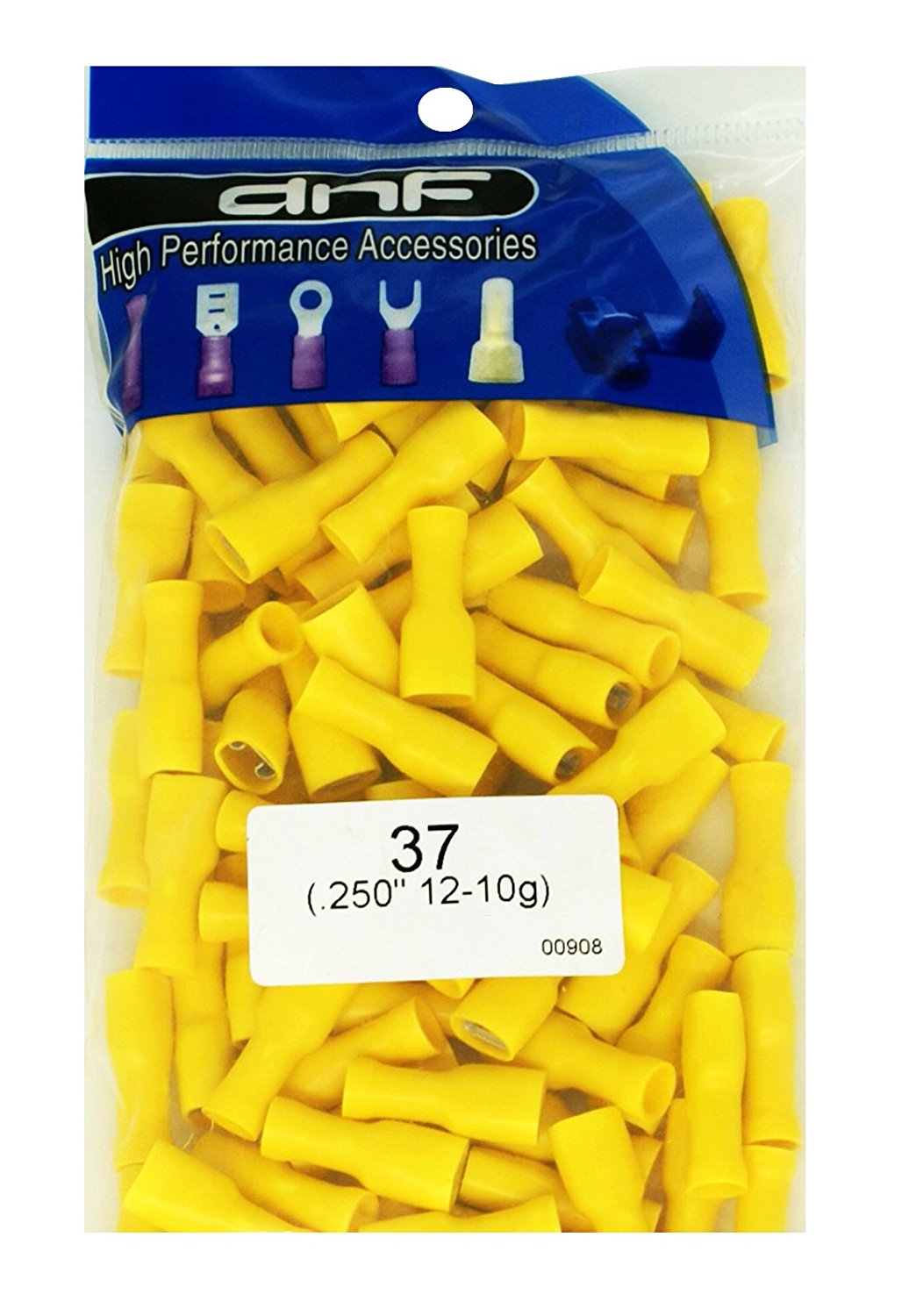 DNF 100 Pack 12-10 Gauge Yellow Vinyl Fully Insulated Female Quick ...