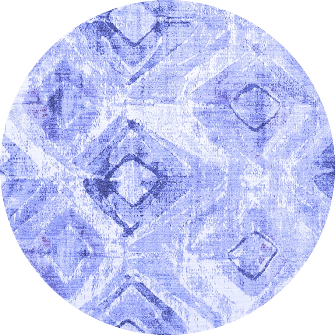 Ahgly Company Indoor Round Abstract Blue Contemporary Area Rugs, 7 ...