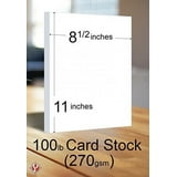 White CardStock Heavyweight | 8.5 x 11 Thick Paper Cardstock | 100lb ...