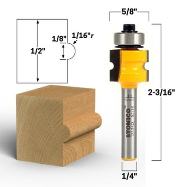 Yonico 3/8" Hex Bolt T Slot Router Bit - 1/4" Shank - 14191q - Walmart.com