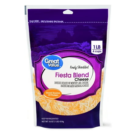 Great Value Finely Shredded Fiesta Blend Cheese, 16 oz - Walmart.com