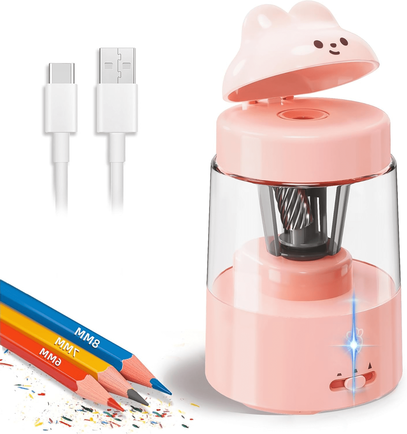 Automatic Electric Pencil Sharpener for Kids & Adults, Rechargeable ...