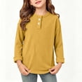 BFHHYA Girls Long Sleeve Henley Shirts Lightweight Crew Neck Texture ...