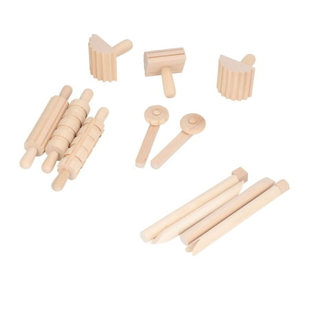 Kids Rolling Pin Toy, 12PCS Basswood Material Rolling Pin Set Exercise ...