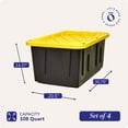 Homz Durabilt Heavy Duty 27 Gallon Plastic Organizer Storage Bin (2 ...
