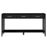 Harper & Bright Designs Long Console Table with Vertical Stripe Drawers ...