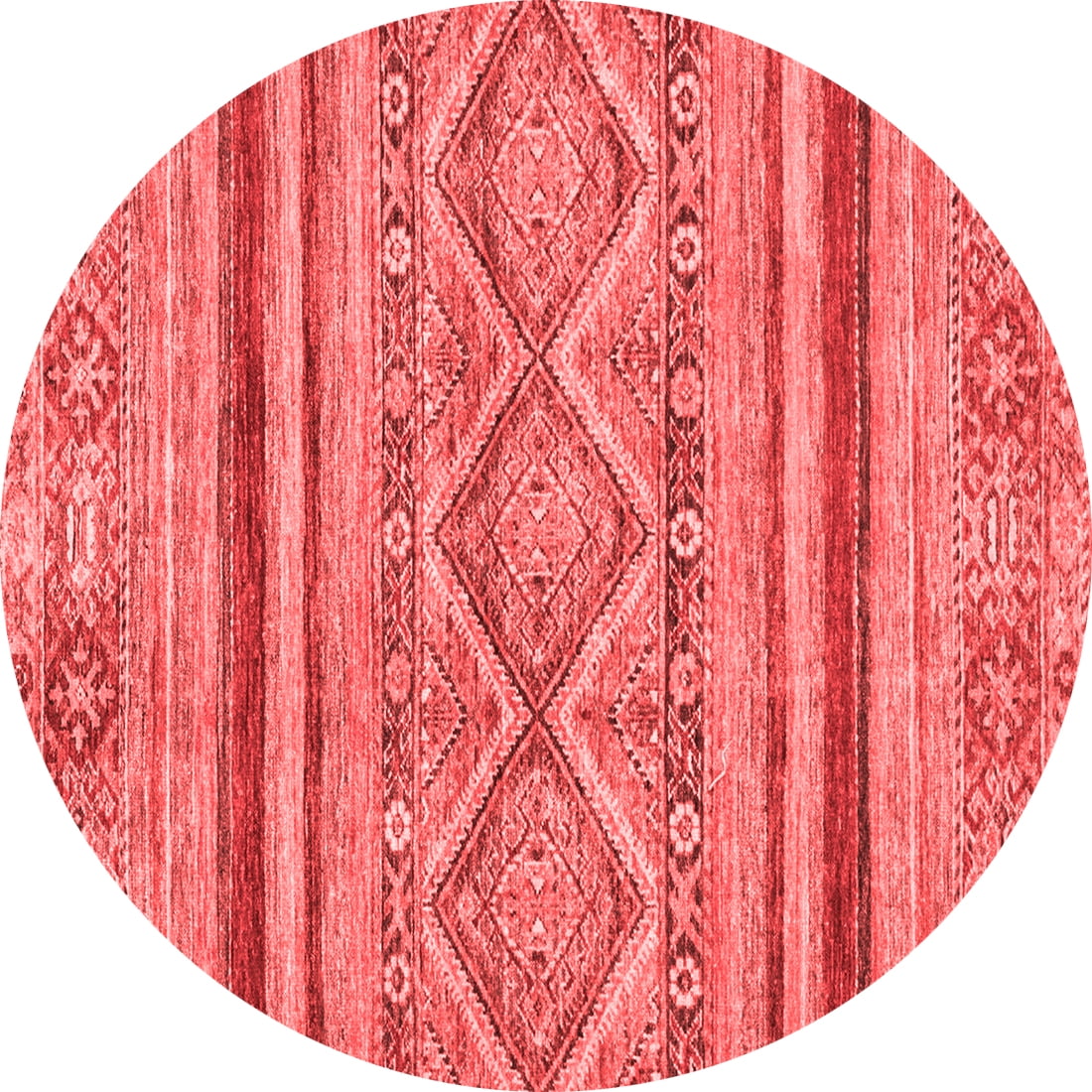 Ahgly Company Indoor Round Abstract Red Modern Area Rugs, 8' Round ...