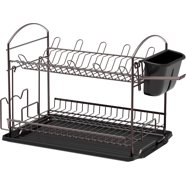 Home Basics 3-piece Decorative Wire Steel Dish Rack, Bronze - Walmart.com