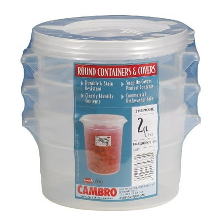 Cambro 2-Quart Round Food-Storage Container with Lid, Set of 3 - Walmart.ca