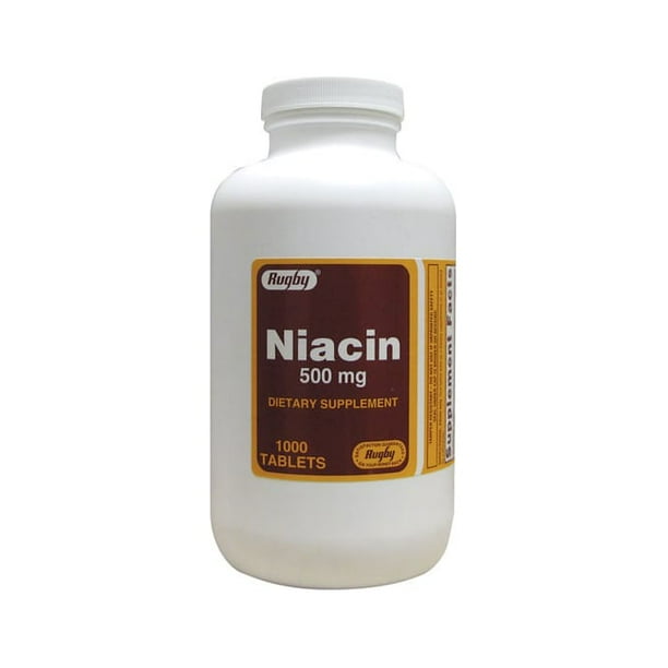 Rugby Niacin 500 mg 1000 Tabs - Walmart.com