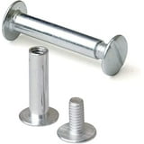 100 Pack of Silver Aluminum Screw Posts, 32mm Metal Chicago Screw Post ...