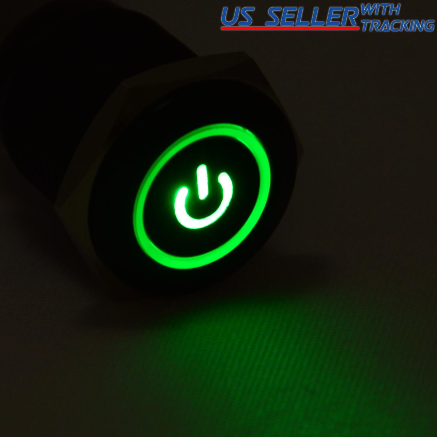 16mm Starter Switch/Boat Horn Momentary Push Button Black Metal Power ...