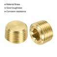 Uxcell 1/8" NPT Male Thread Hex Internal Head Socket Fitting Brass Pipe ...