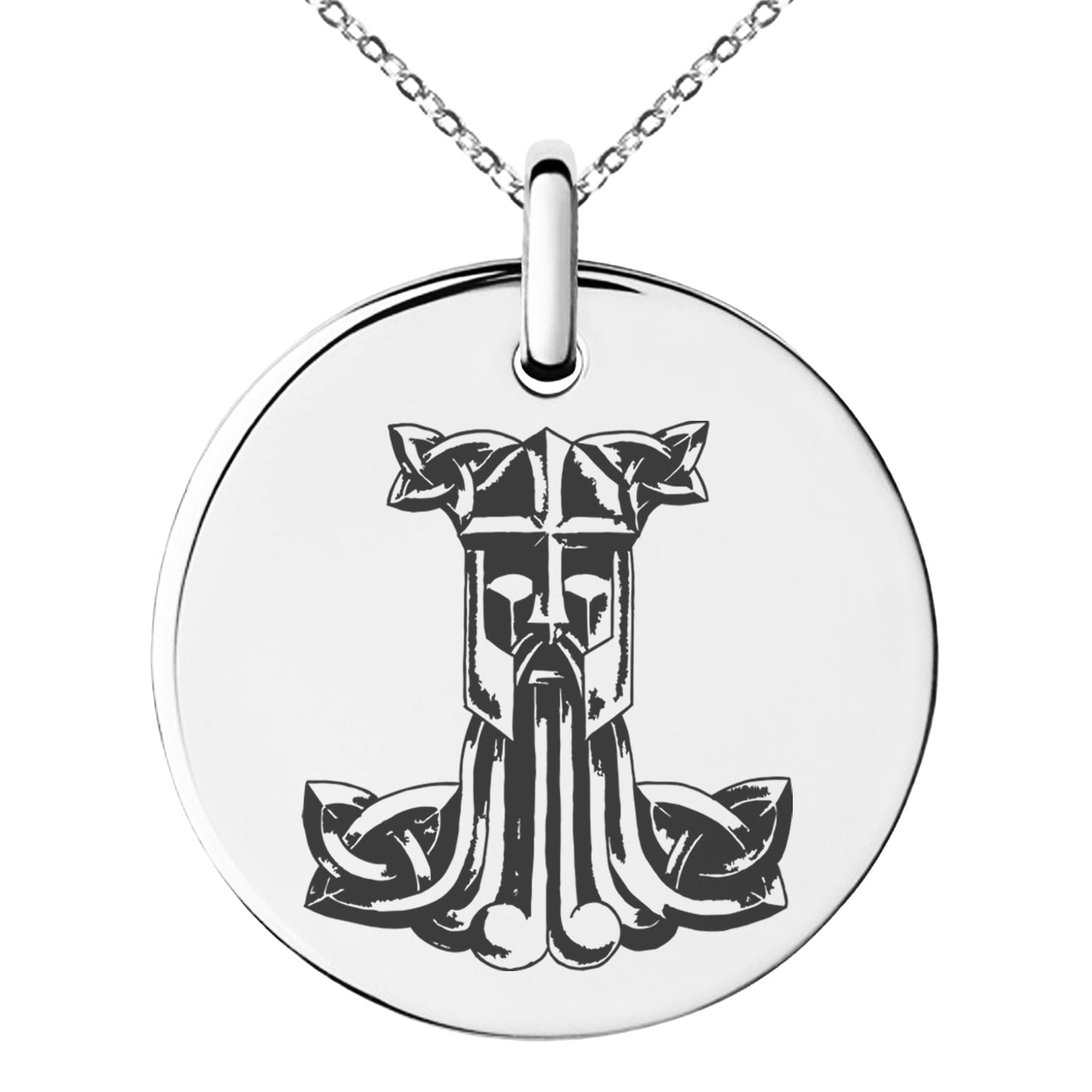 Stainless Steel Thor's Hammer Mjolnir Celtic Viking Rune Engraved Small ...
