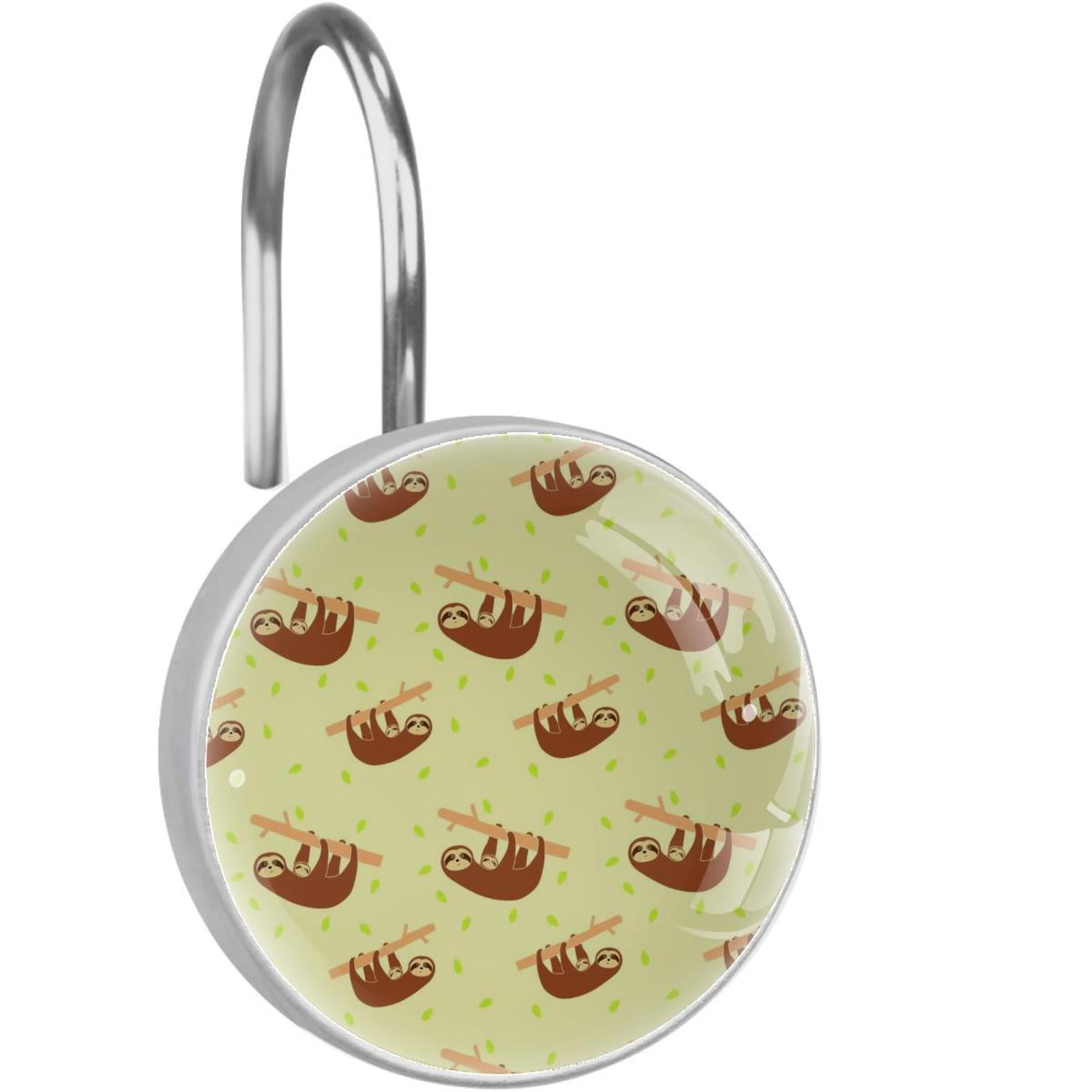 Sloth Baby Shower Curtain Hooks（Set of 12）for Home Hotel Shower Rods ...
