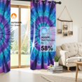 Blue and Purple Tie Dye Pattern Blackout Curtains,Triple Weaved Fabric ...