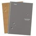 Five Star 2 Subject College Ruled Notebook, 6" x 9.5", Gray, Poly ...