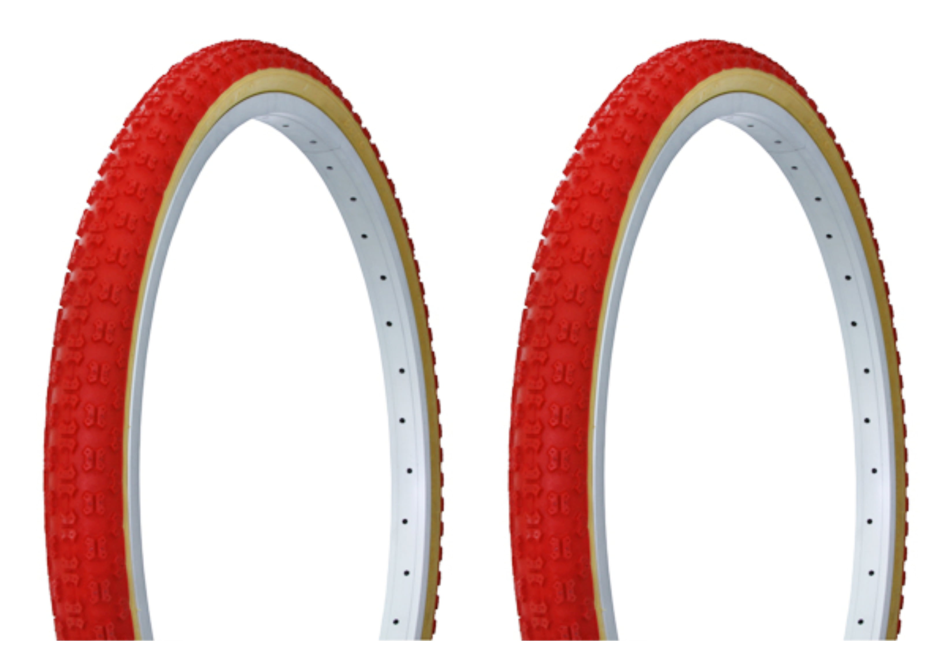 Tire set. 2 Tires. Two Tires Duro 24" x 1.75" Red/Gum Side Wall HF-143G ...