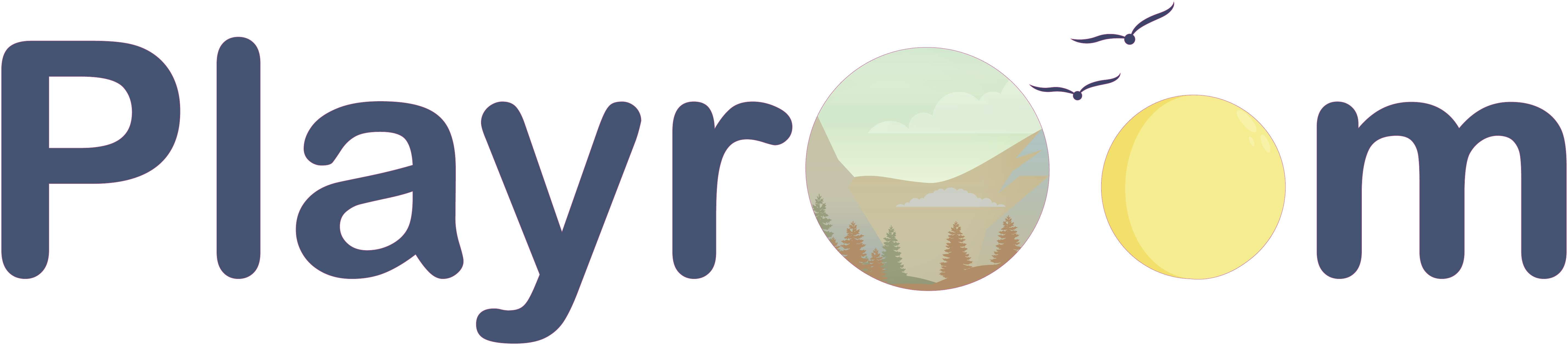 Playroom Logo with Sun and Mountain Design Vinyl Wall Decal - Entrance ...